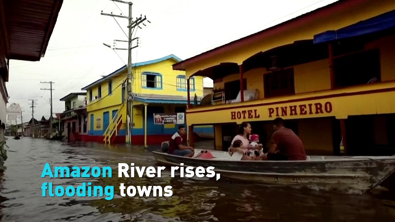 Towns flood as Brazil's Amazon River rises to near-record levels - CGTN
