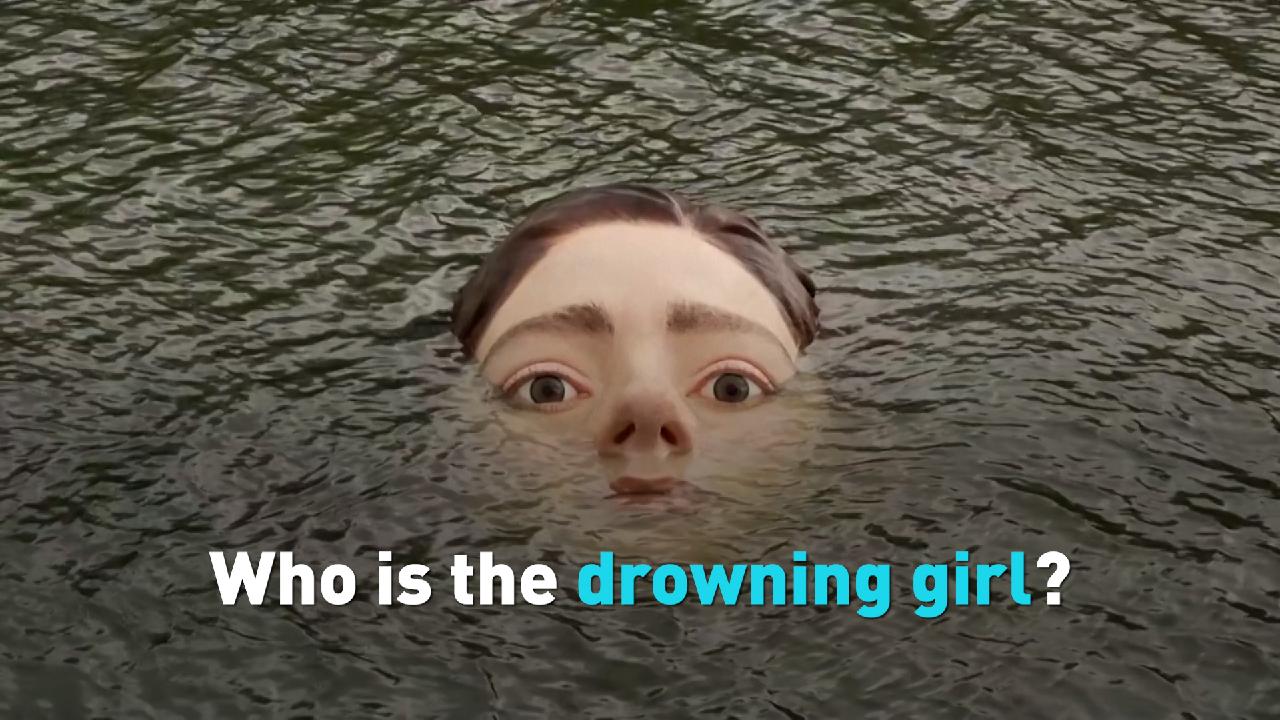 Eerie drowning girl statue spooks residents in Spanish town - CGTN