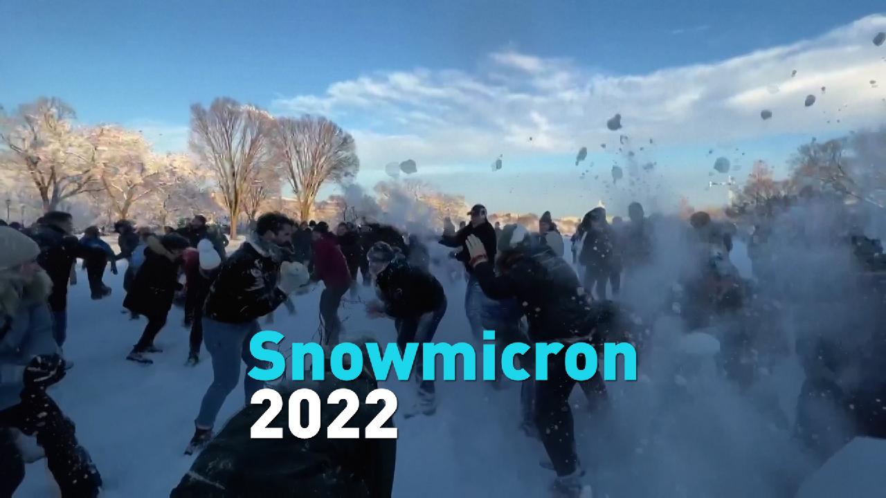 First blizzard brings massive snowball fight to Washington, D.C. - CGTN