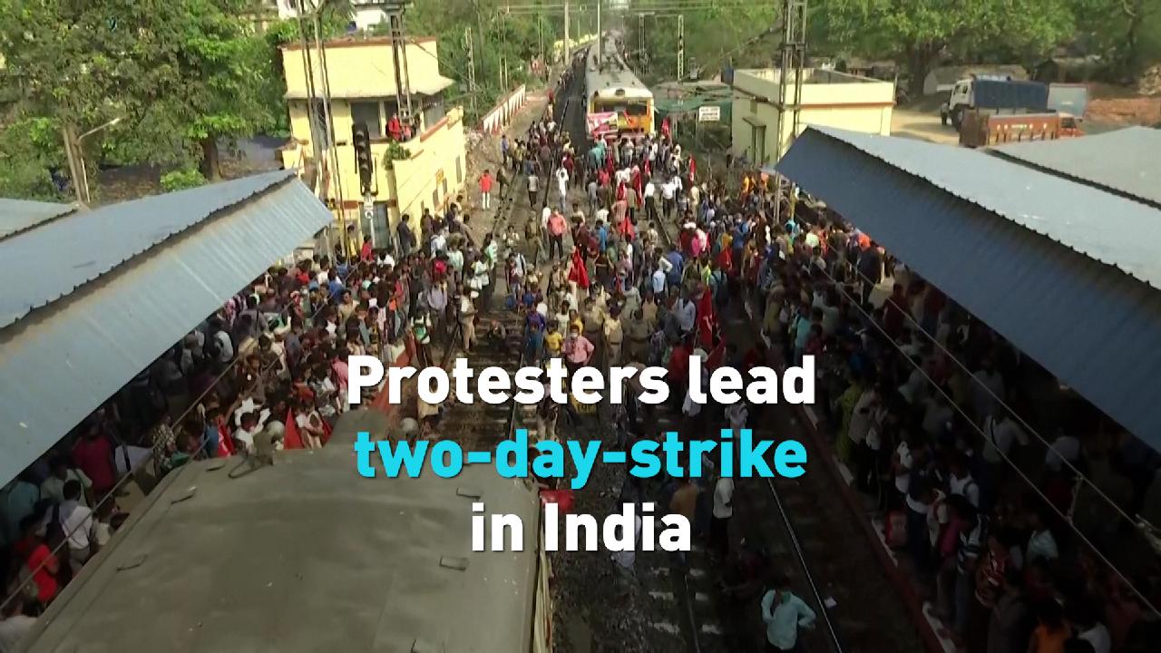 Indians strike against government's “anti-people” policies - CGTN