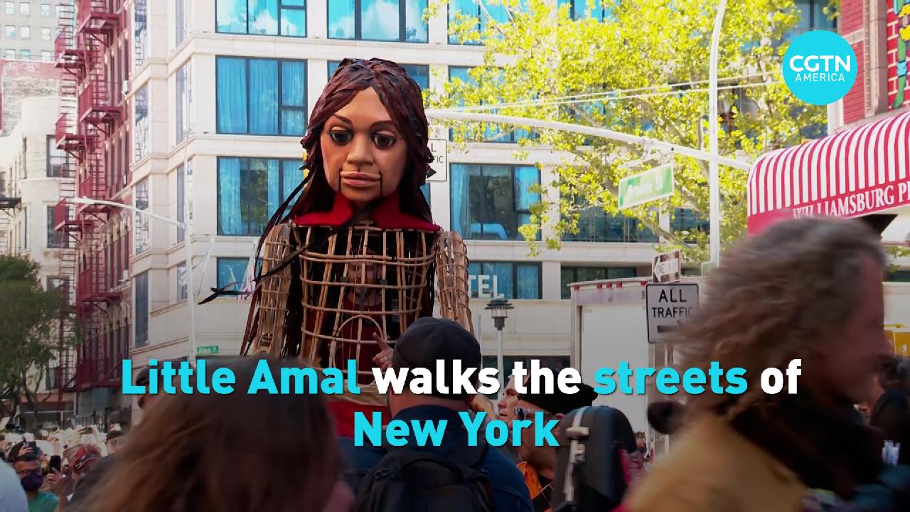Little Amal walks the streets of New York - CGTN