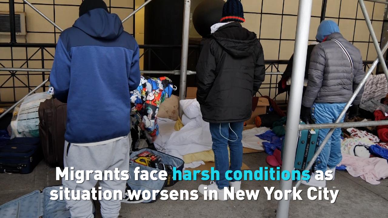 Migrants face harsh winter amid overcrowded New York City shelters - CGTN