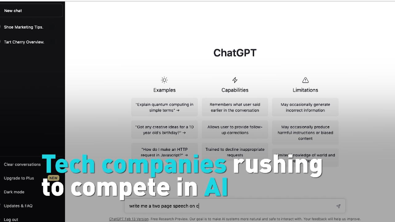 Tech companies rushing to compete in AI - CGTN