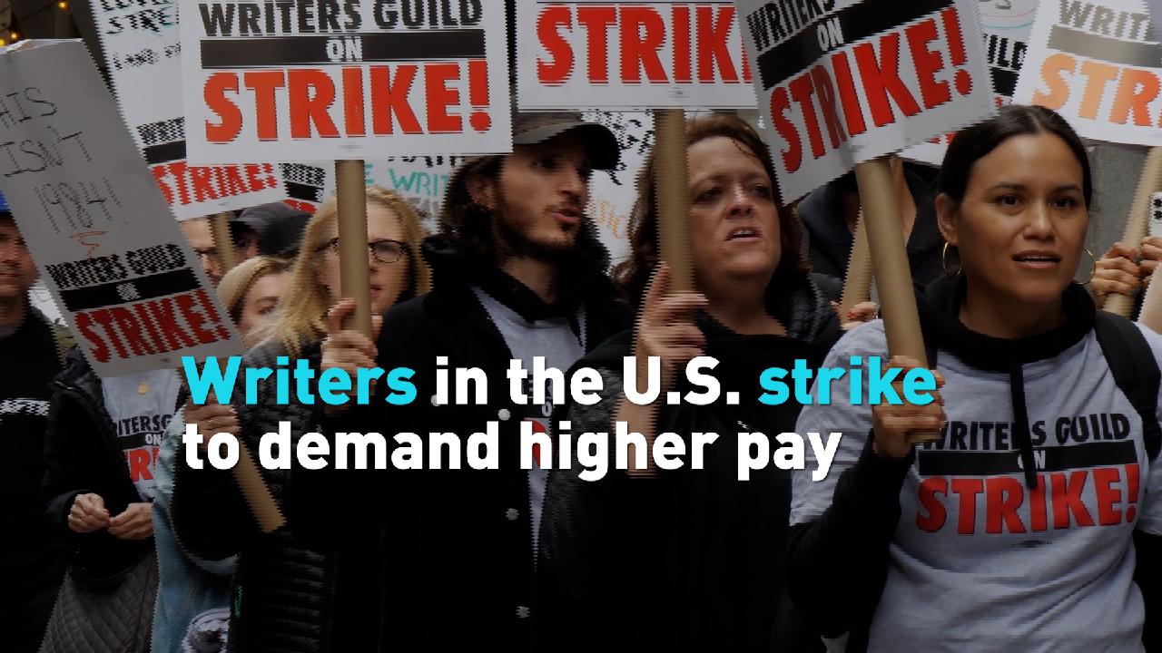 Writers in the U.S. strike to demand higher pay - CGTN